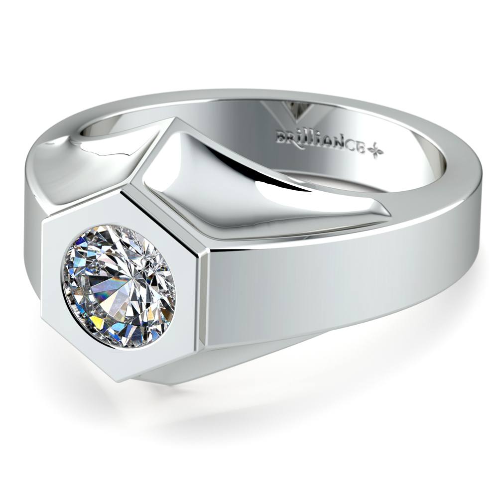 Magnus 1 Carat Bezel Set Diamond Mens Engagement Ring – Loupe and Stone